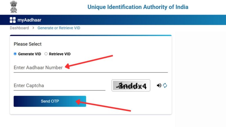 How To Generate Aadhar Card Virtual ID (VID) Online