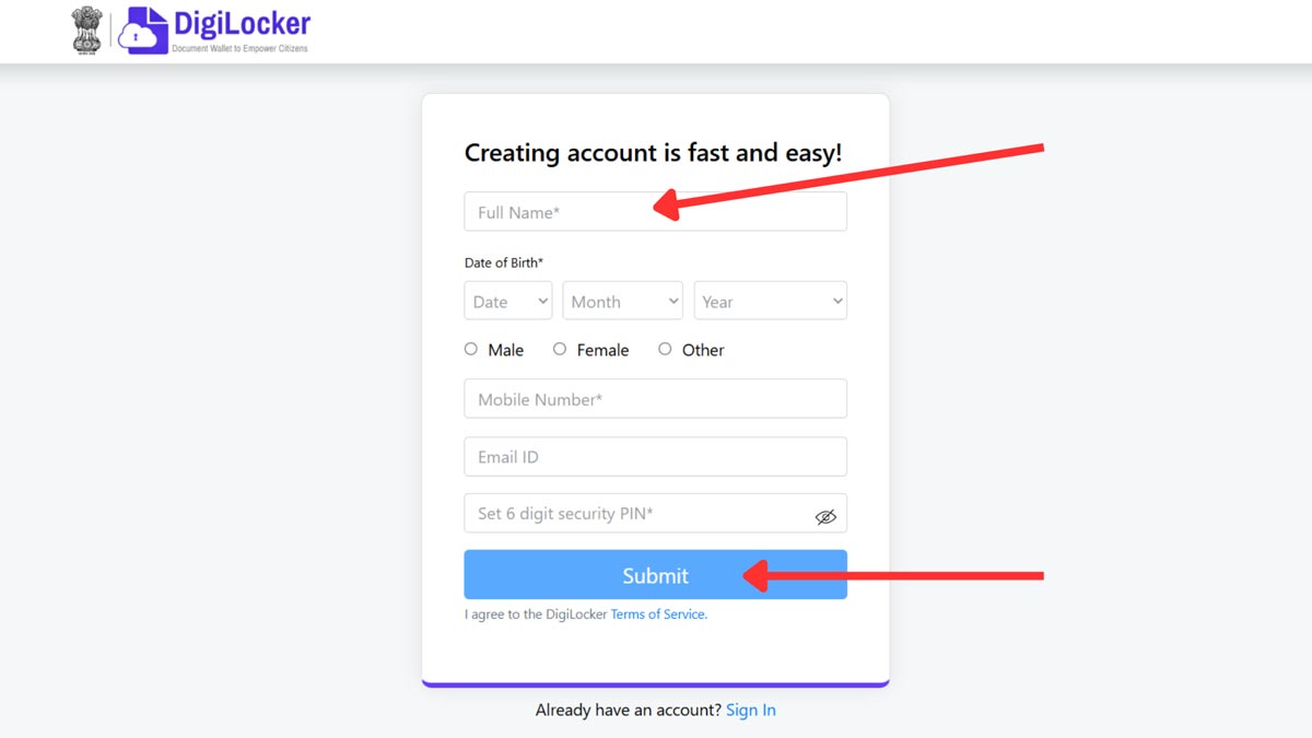 How To Create An Account (Register) On DigiLocker Portal