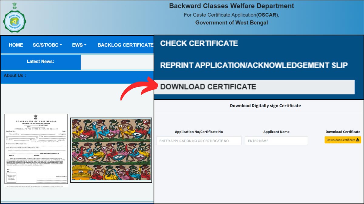 How To Download Caste Certificate (PDF) Online In West Bengal