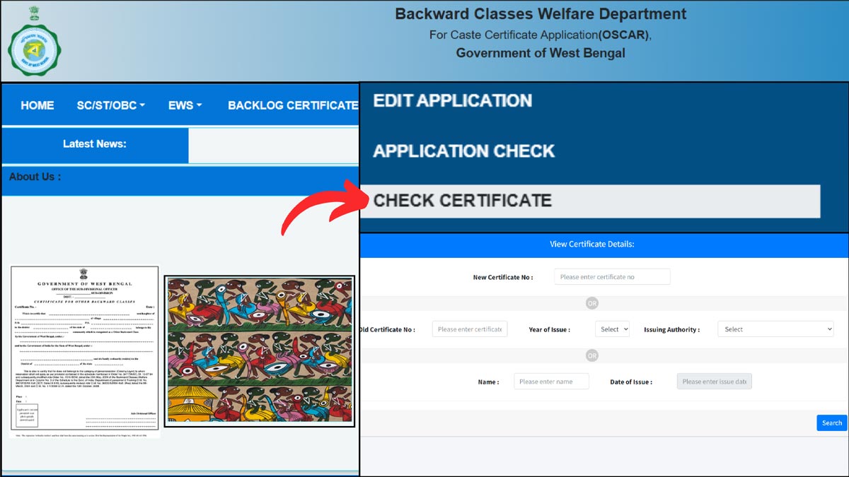 How To Find Digital Caste Certificate Number In West Bengal