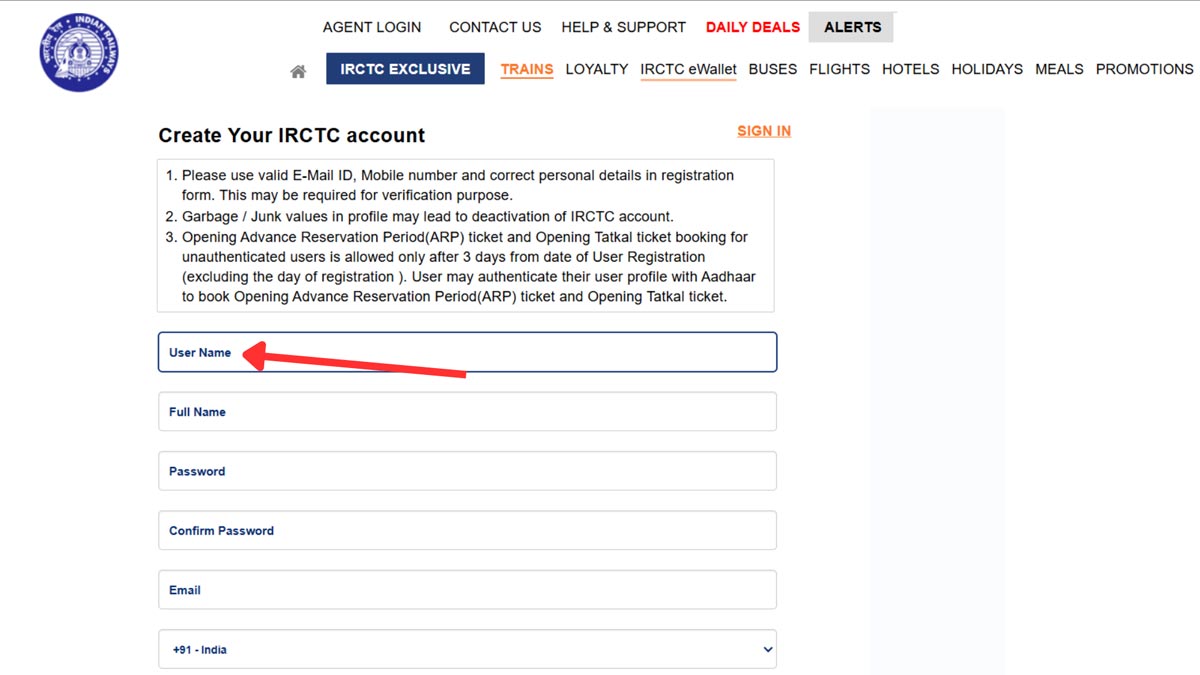 How To Create An IRCTC Account To Book Train Tickets In India