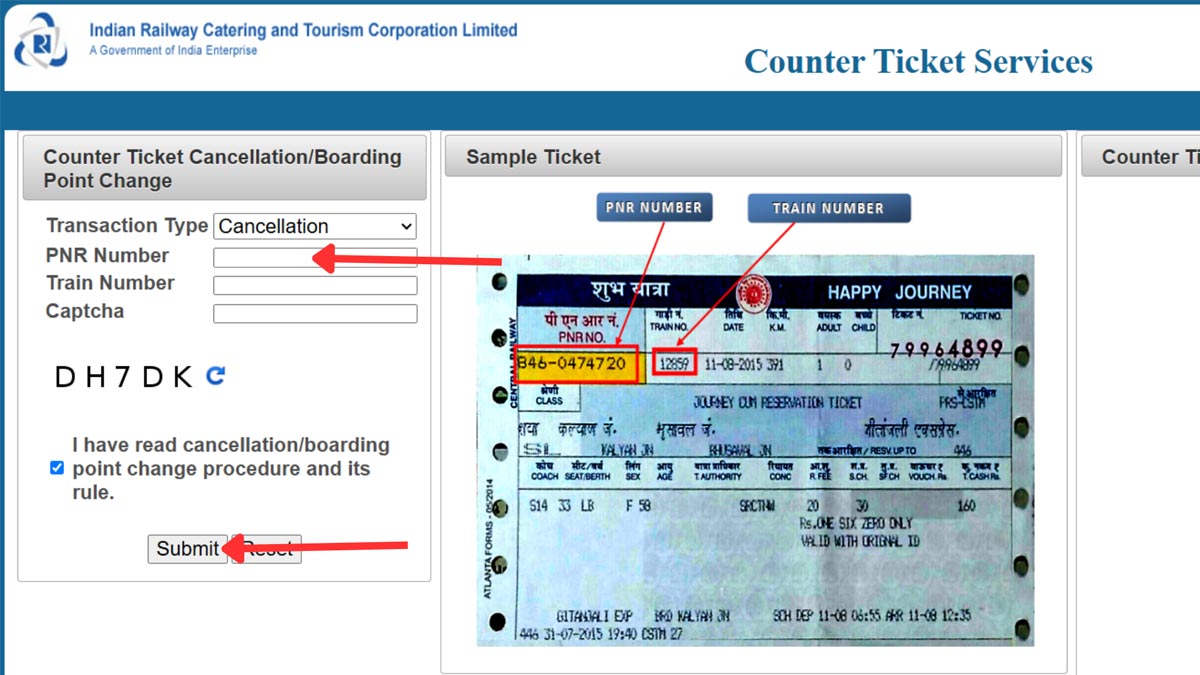 How To Cancel Counter Ticket Online In India (Using PNR)